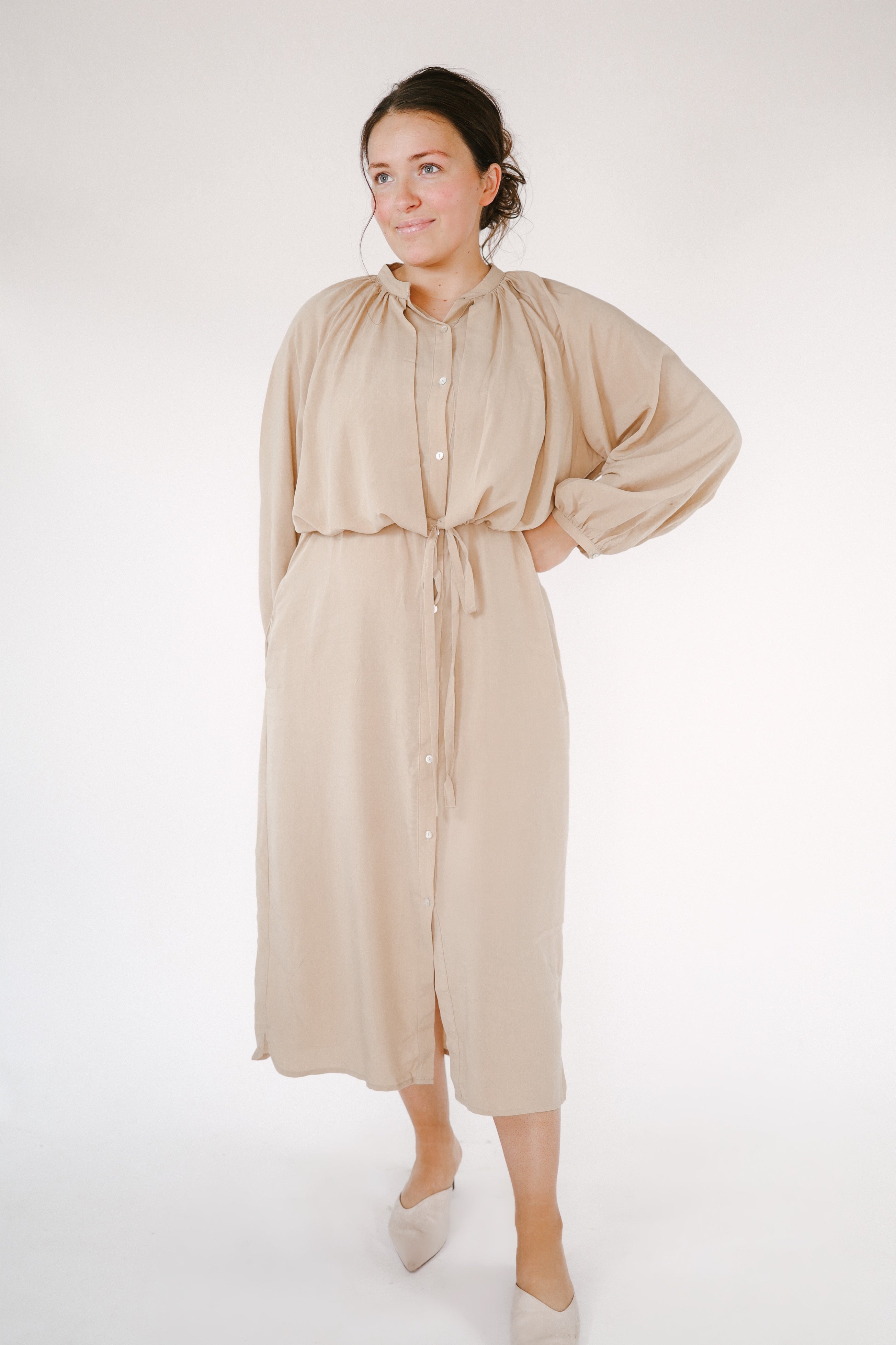 Khaki Overlay Dress – Courtney Toliver